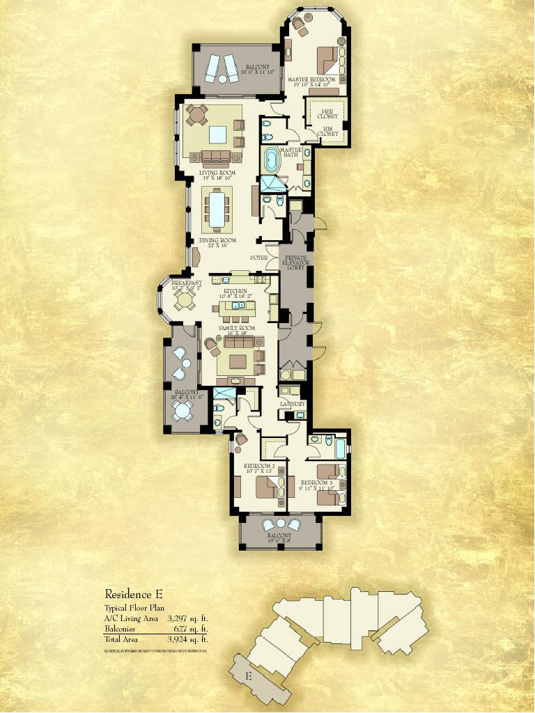 Floor Plans of the Madeira - Madeira - Marco Island, FL
